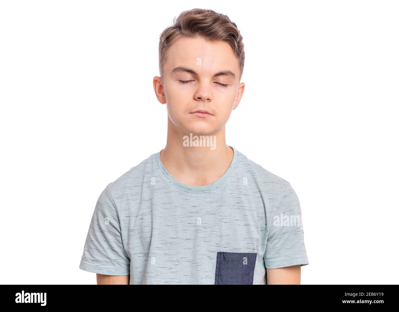 Boy with closed eyes eyes hi-res stock photography and images - Alamy