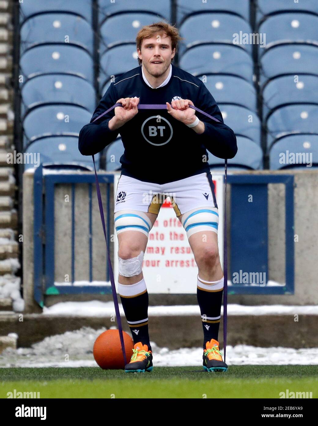 Scotland's Jonny Gray during a training session at the BT Murrayfield ...