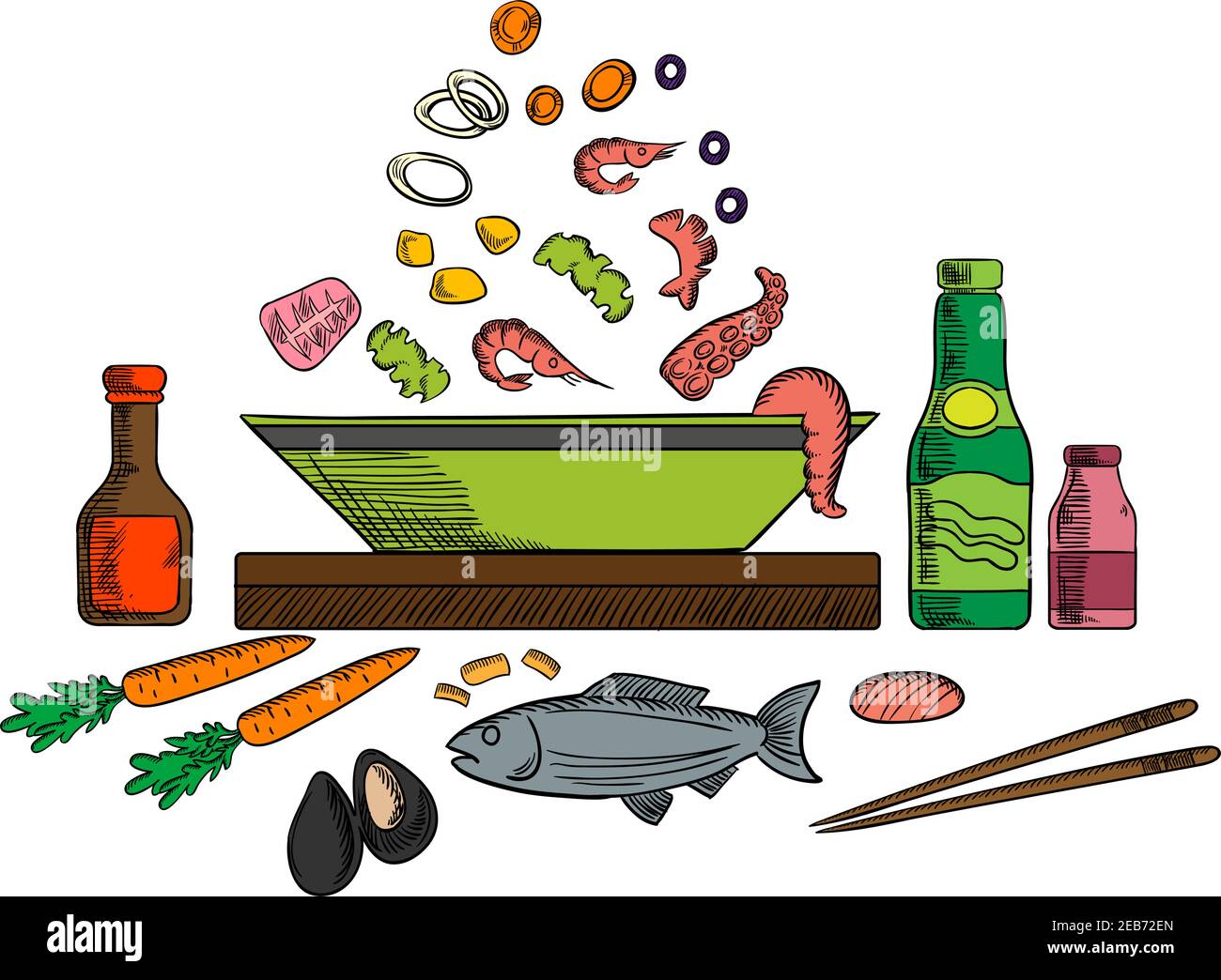 Shrimps in fish sauce Stock Vector Images - Alamy