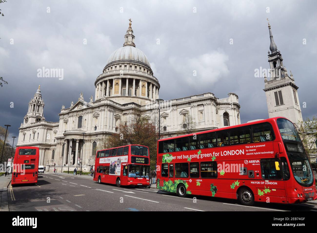 LONDON, UK - APRIL 23, 2016: People ride city buses in London, UK ...