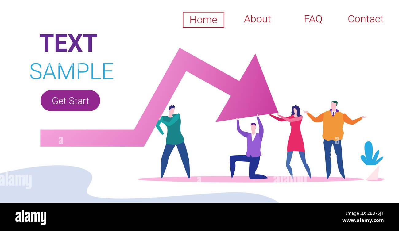 businesspeople team frustrated about economic arrow falling down financial crisis bankrupt ...