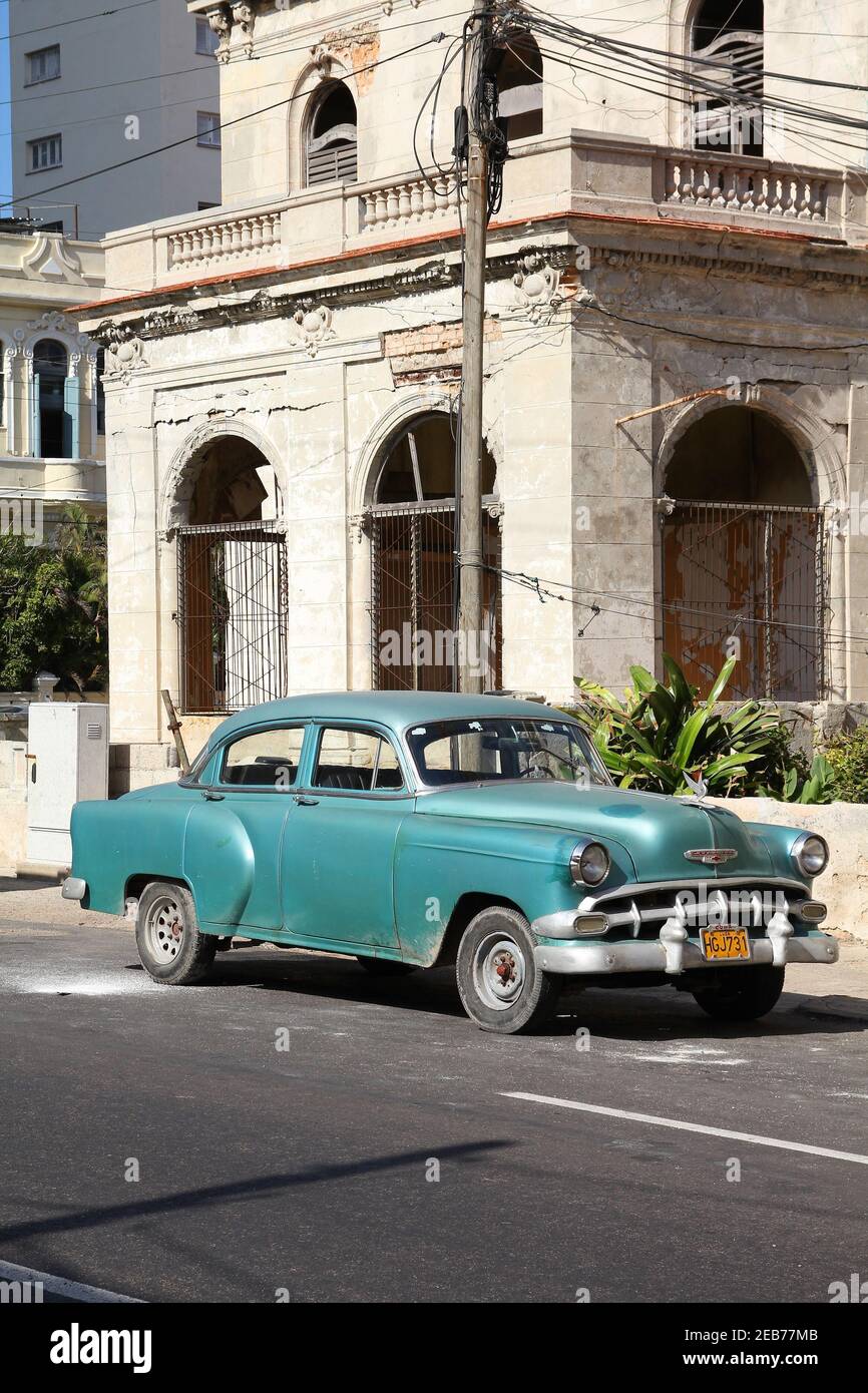 HAVANA, CUBA - FEBRUARY 24, 2011: Classic American Chevrolet car in ...