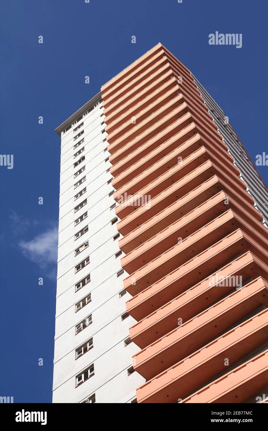 HAVANA, CUBA - FEBRUARY 24, 2011: Edificio Someillan bulding in Havana ...