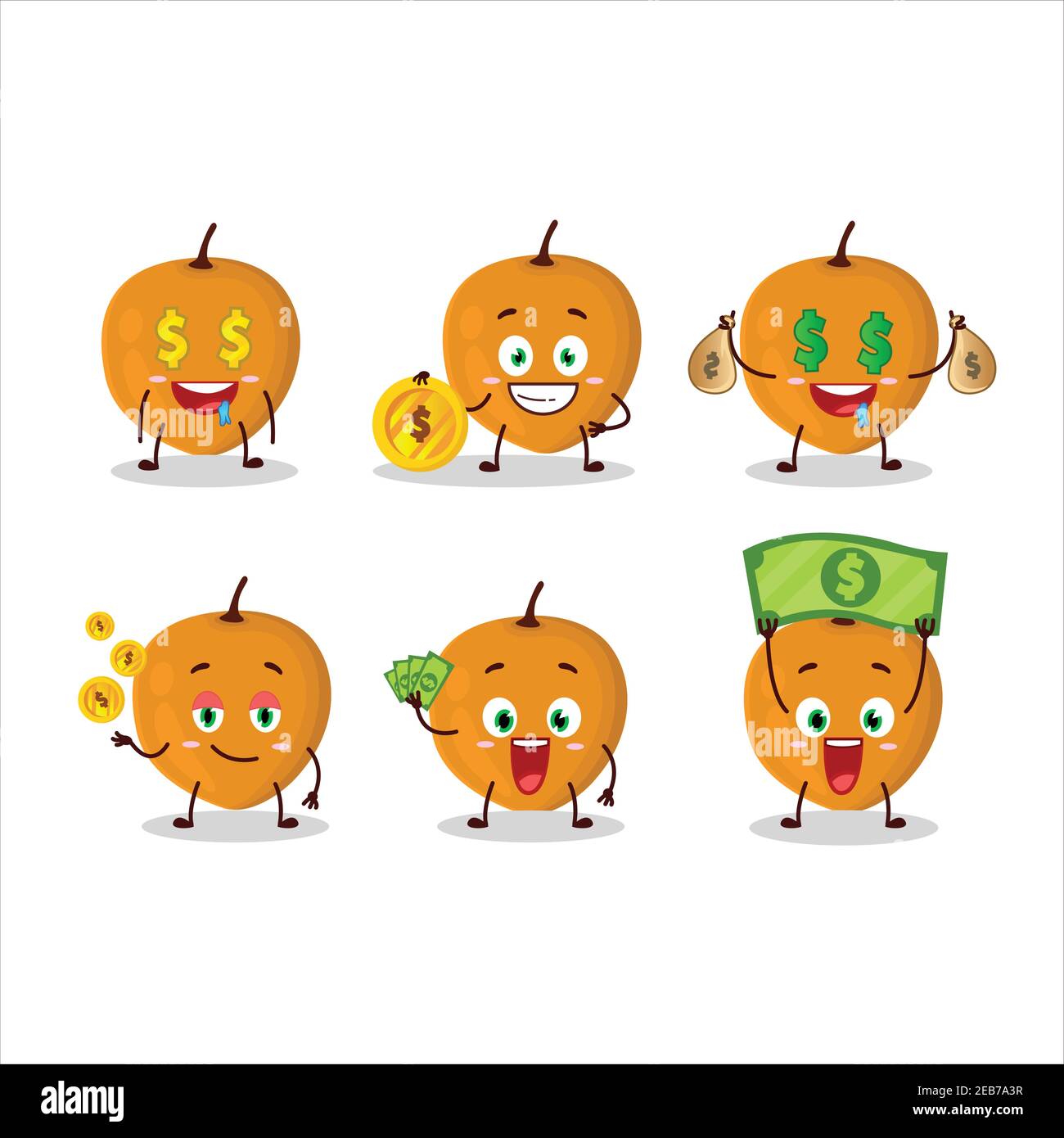 Lulo fruit cartoon character with cute emoticon bring money. Vector ...