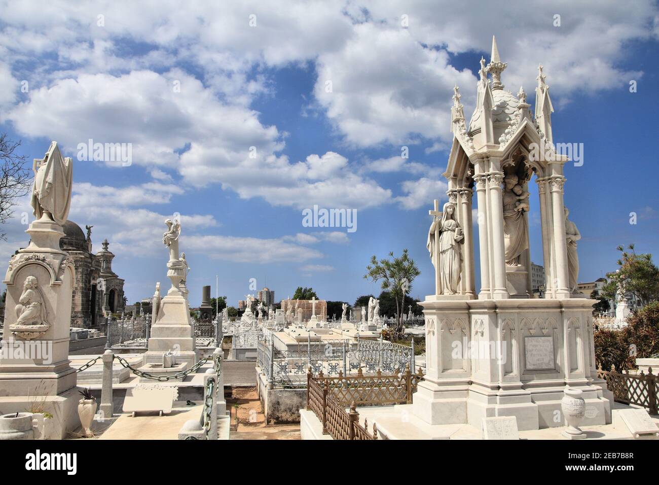 Cuba landmark. The main cemetery of Havana, Cuba. Necropolis Cristobal ...