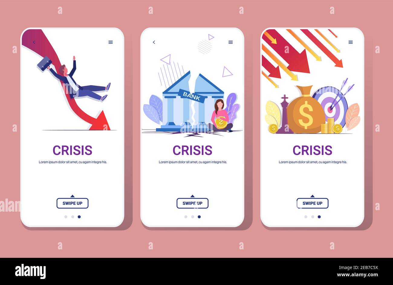 set falling arrows decrease economy stretching rising drop financial crisis failure budget ...