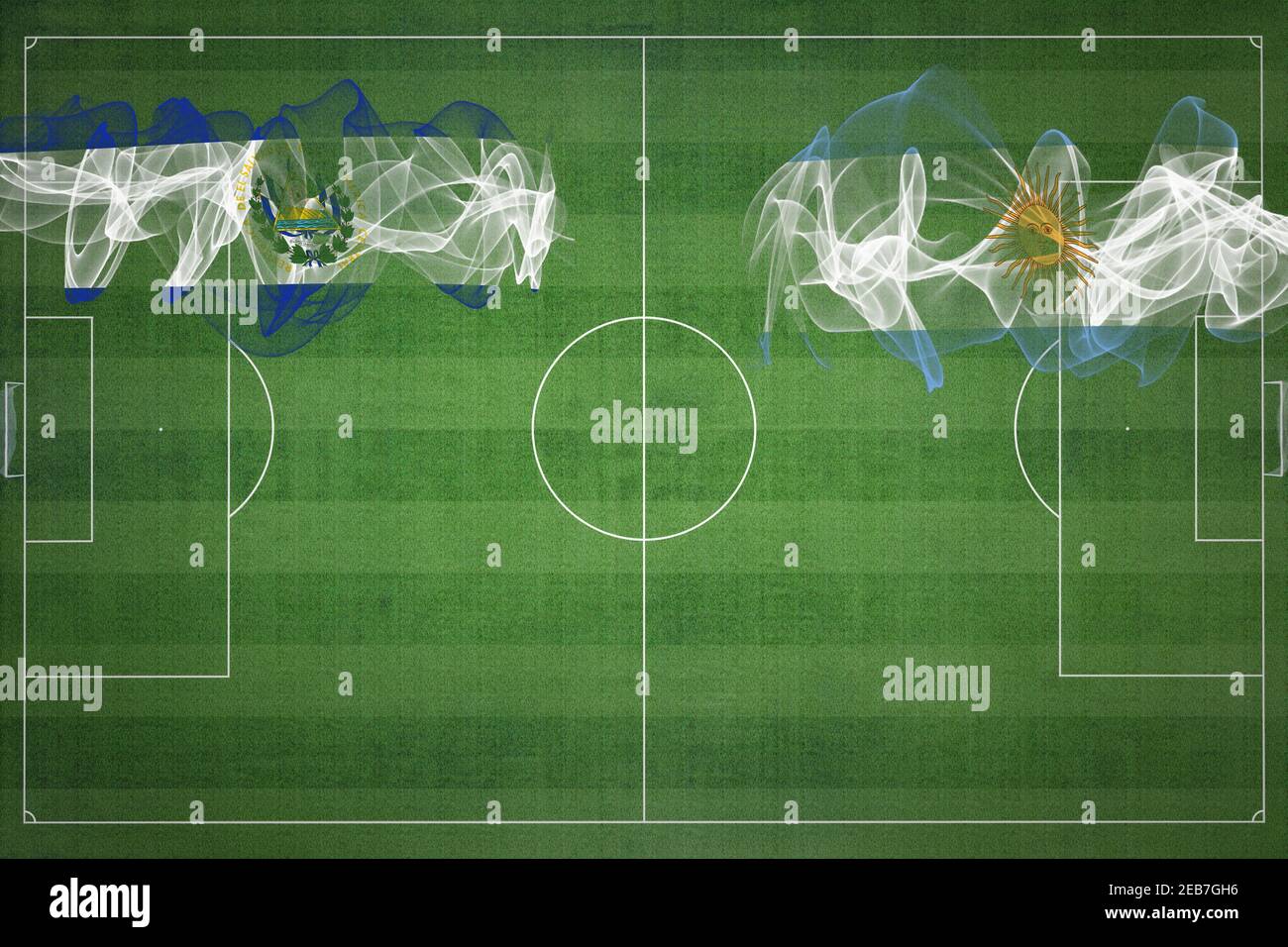 El Salvador vs Argentina Soccer Match, national colors, national flags ...