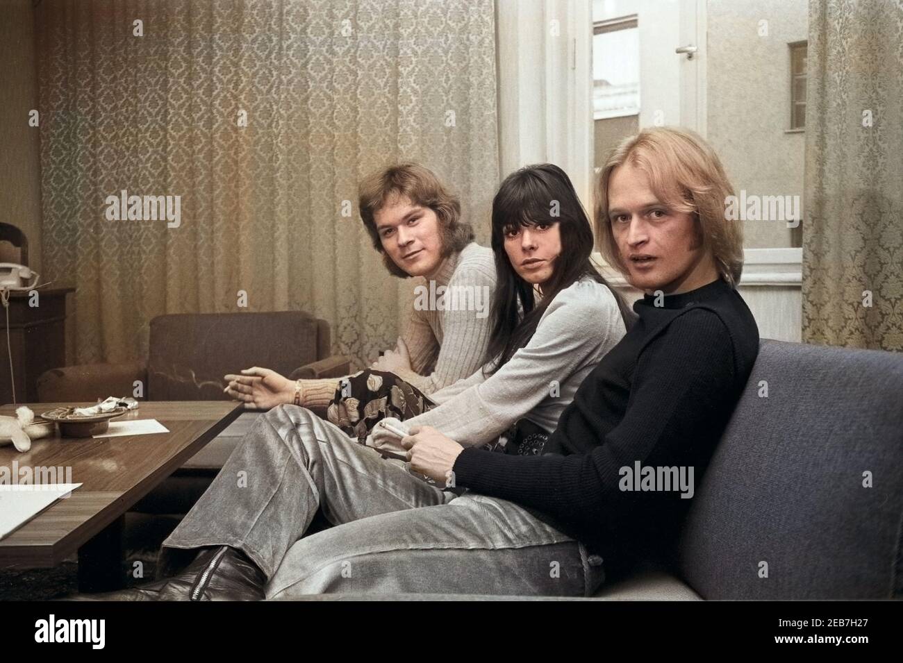 Die Sänger Susan Aviles, Thomas Hock und Peter Petrel in München, Deutschland 1960er Jahre ...