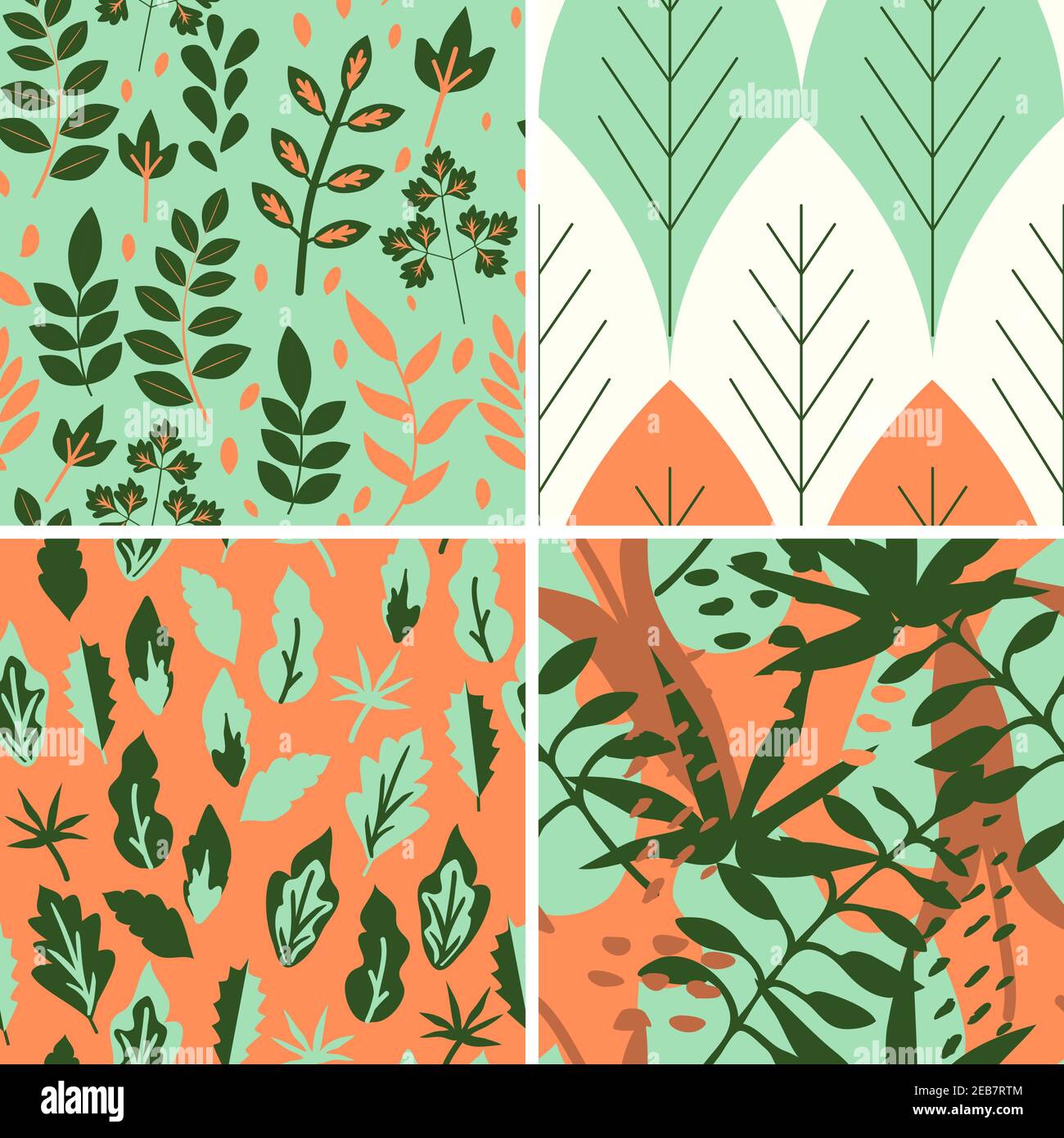 Set of vector foliage patterns Stock Vector Image & Art - Alamy