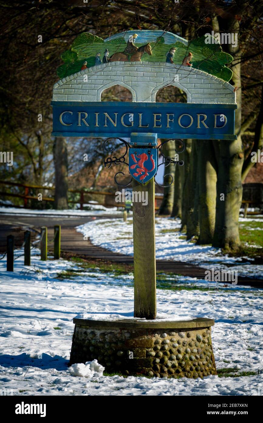 Cringleford village sign hi-res stock photography and images - Alamy