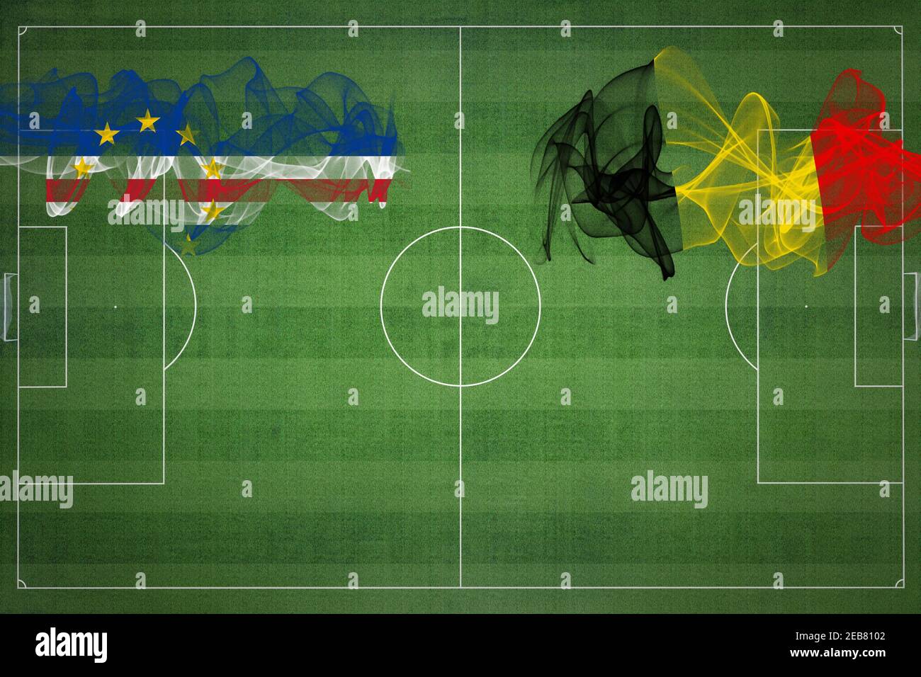 Cabo Verde vs Belgium Soccer Match, national colors, national flags ...
