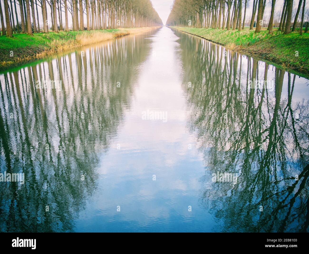 Beautiful riverscape in a village in a daytime, Damme, Belgium Stock ...