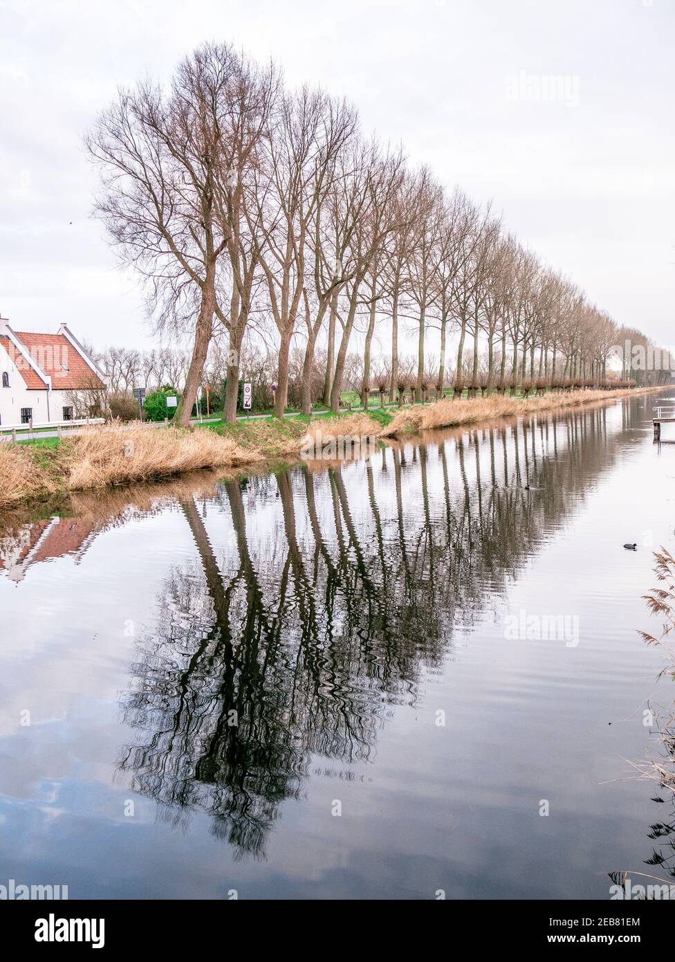 Beautiful riverscape in a village in a daytime, Damme, Belgium Stock ...