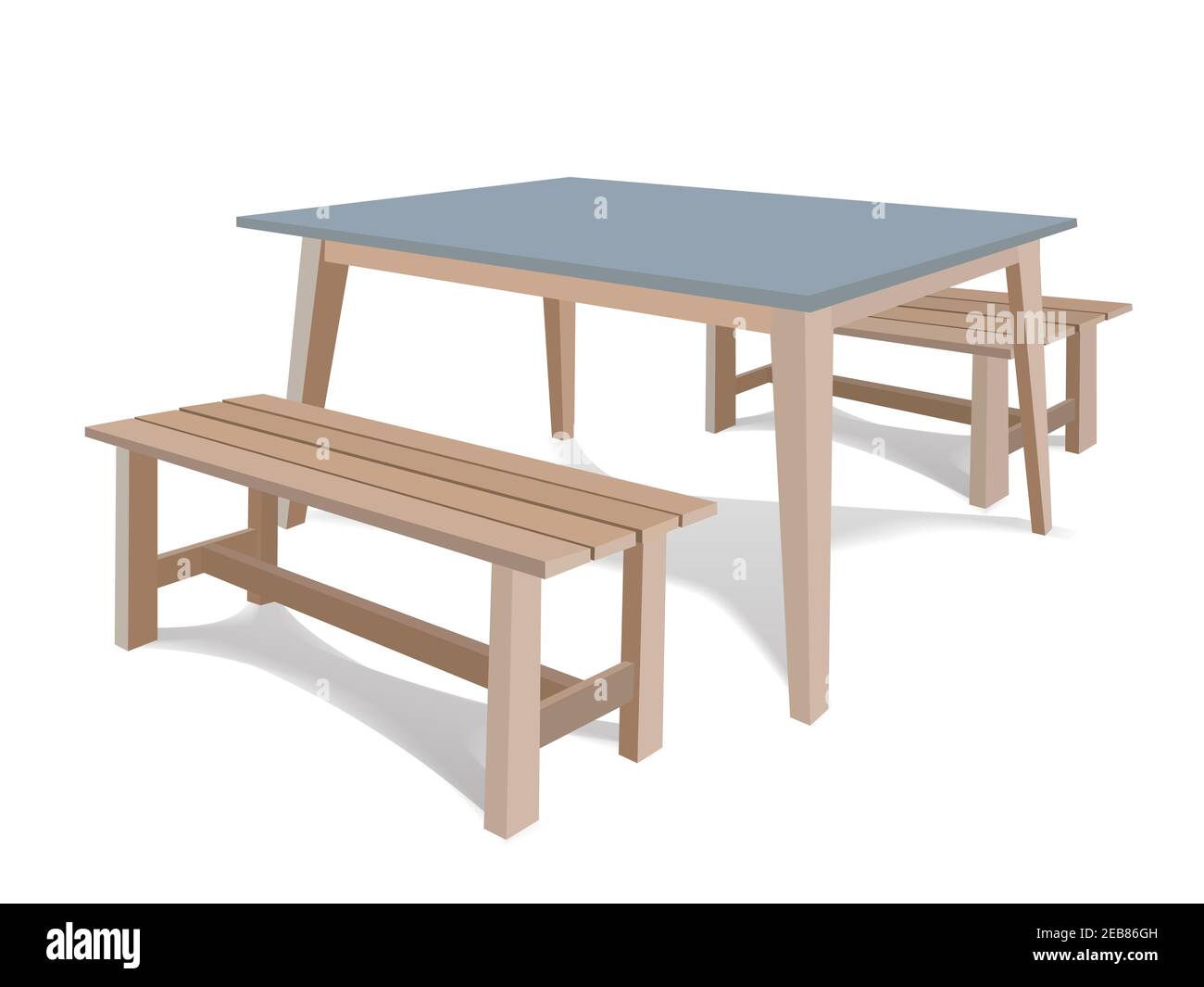 Wooden Table Set on illustration graphic vector Stock Vector Image ...