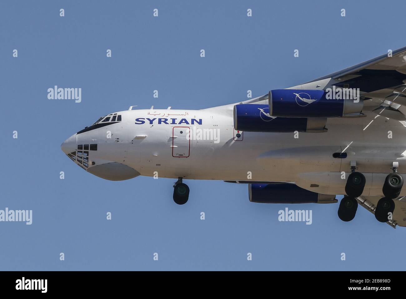 Syrian Ilyushin Il-76TD transport aircraft in the air (Photo by Yury ...