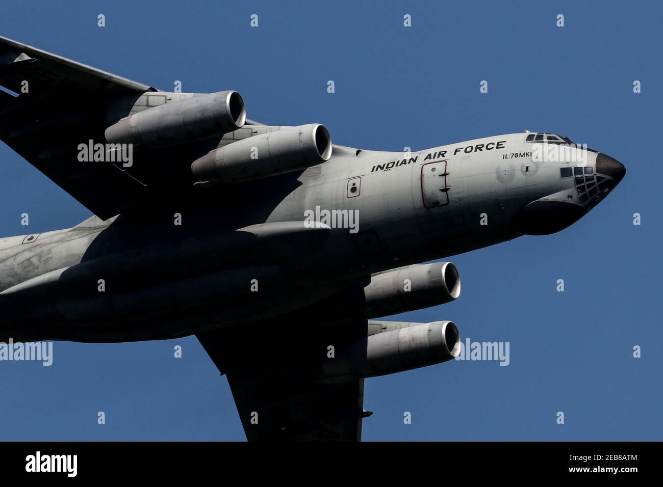 Indian Air Force Ilyushin Il-76 MKI transport aircraft in the air ...