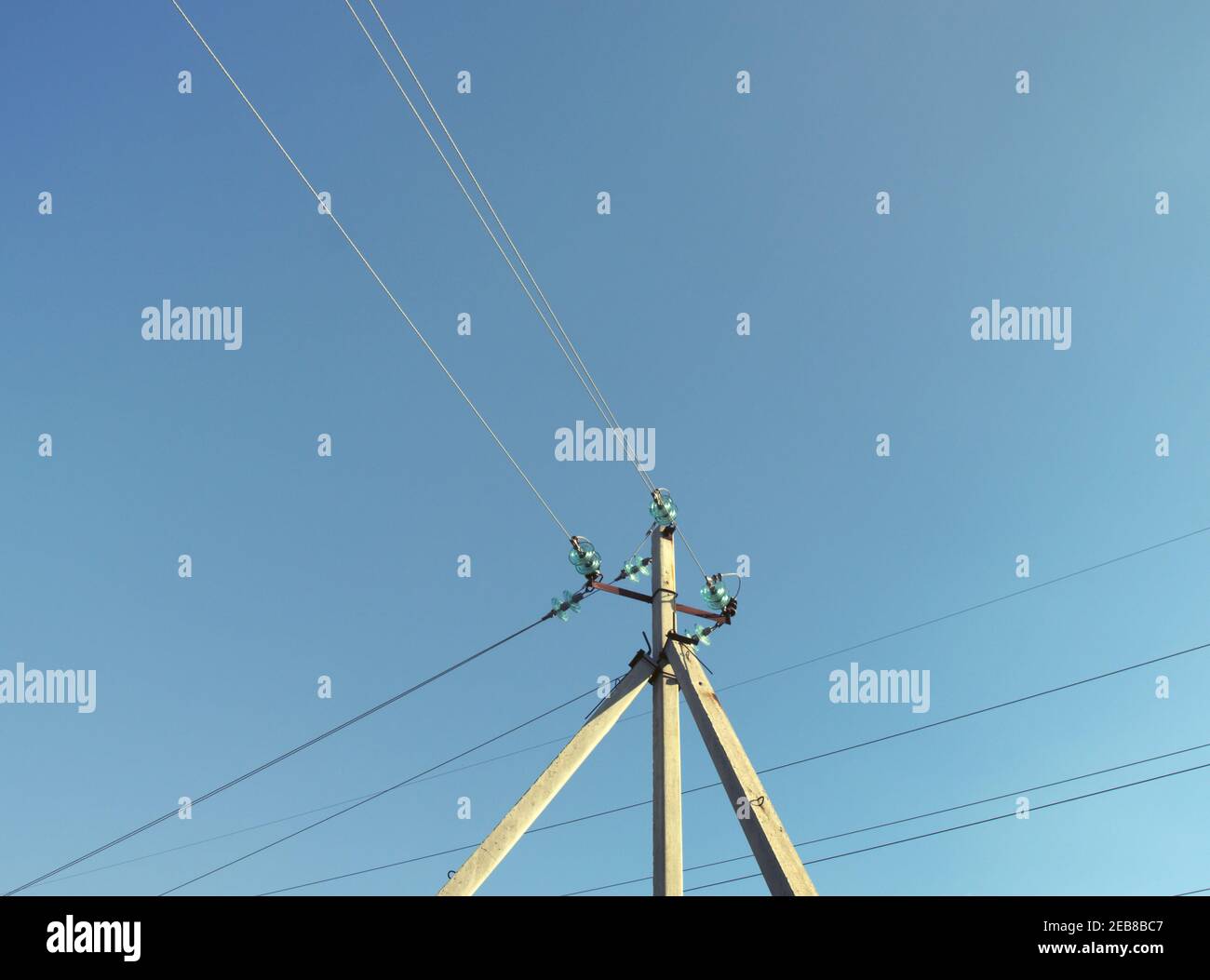 transmission tower for high voltage overhead power line. strain glass ...