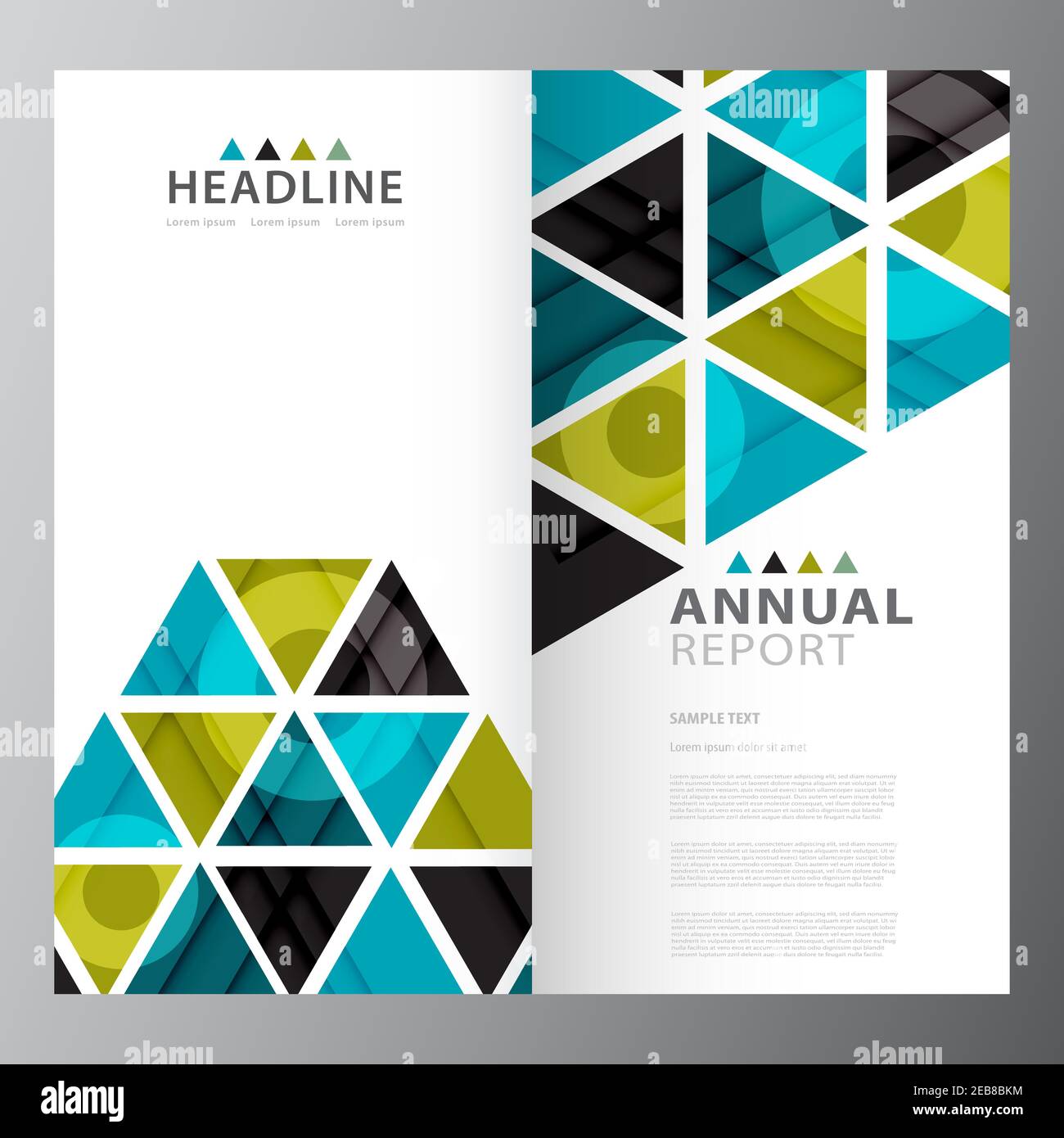 Annual colorful business report template design layout Stock Vector ...