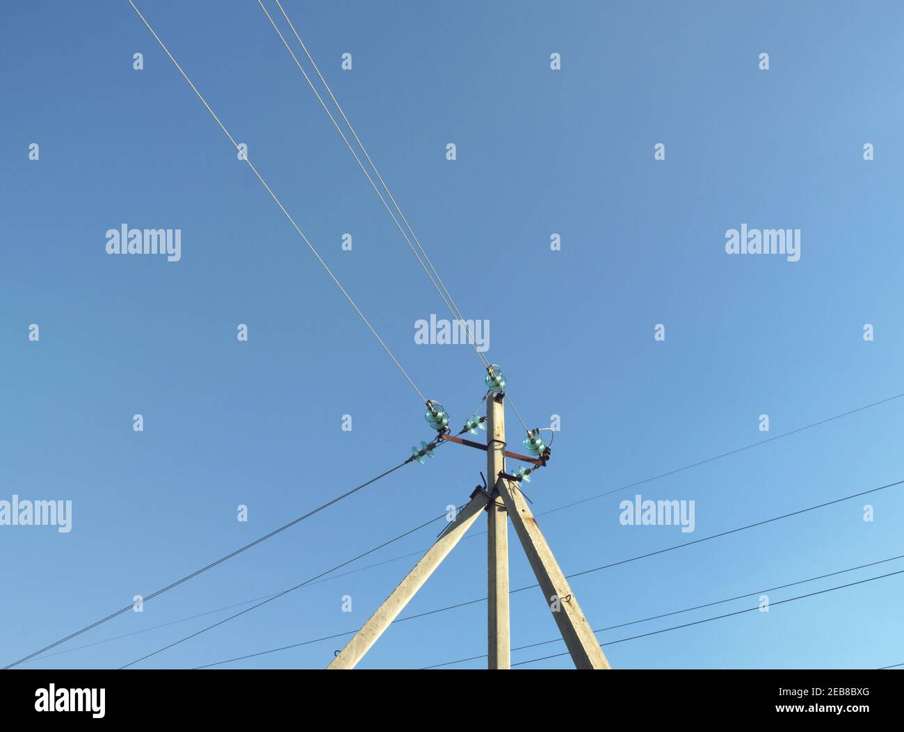 transmission tower for high voltage overhead power line. strain glass ...