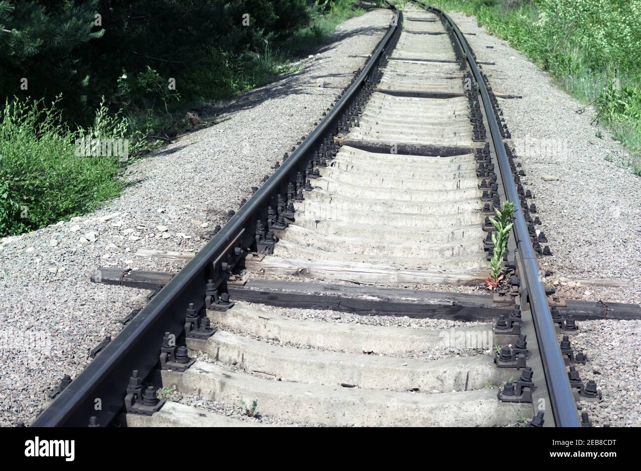 well maintained railway track for non-passenger special purposes. Steel ...