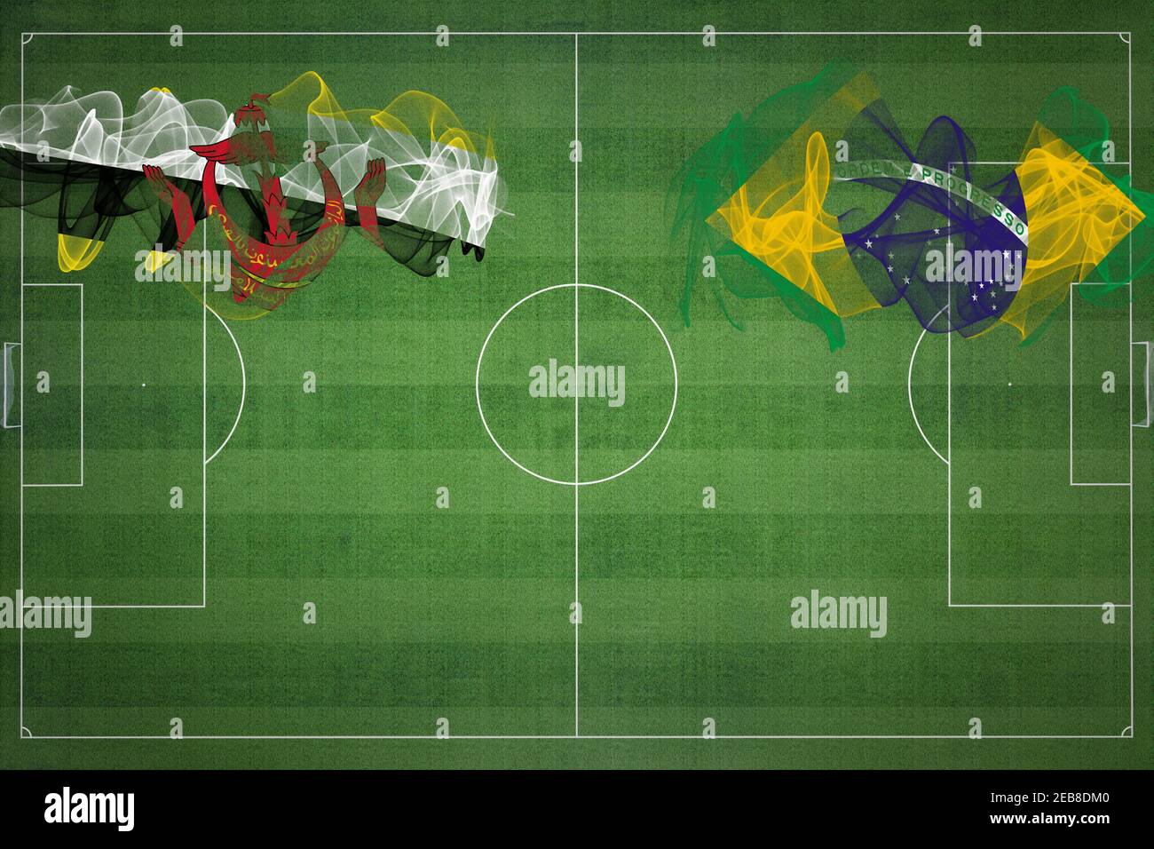 Brunei vs Brazil Soccer Match, national colors, national flags, soccer ...