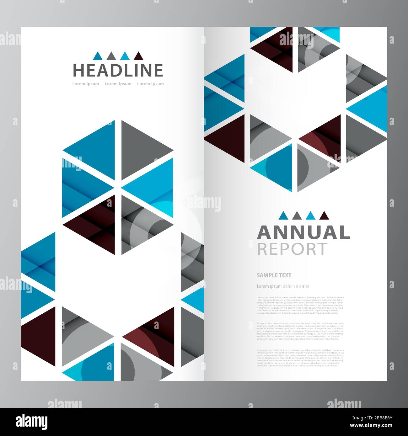 Annual colorful business report template design layout Stock Vector ...
