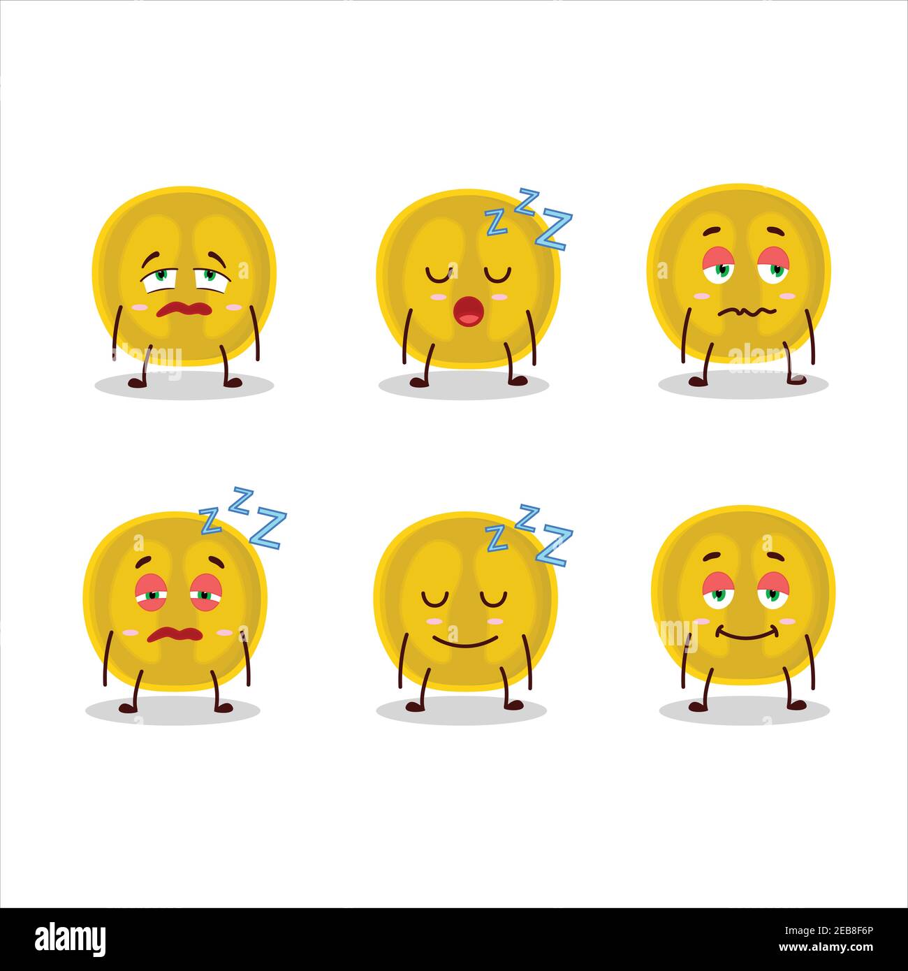 Cartoon character of slice of nance with sleepy expression. Vector ...