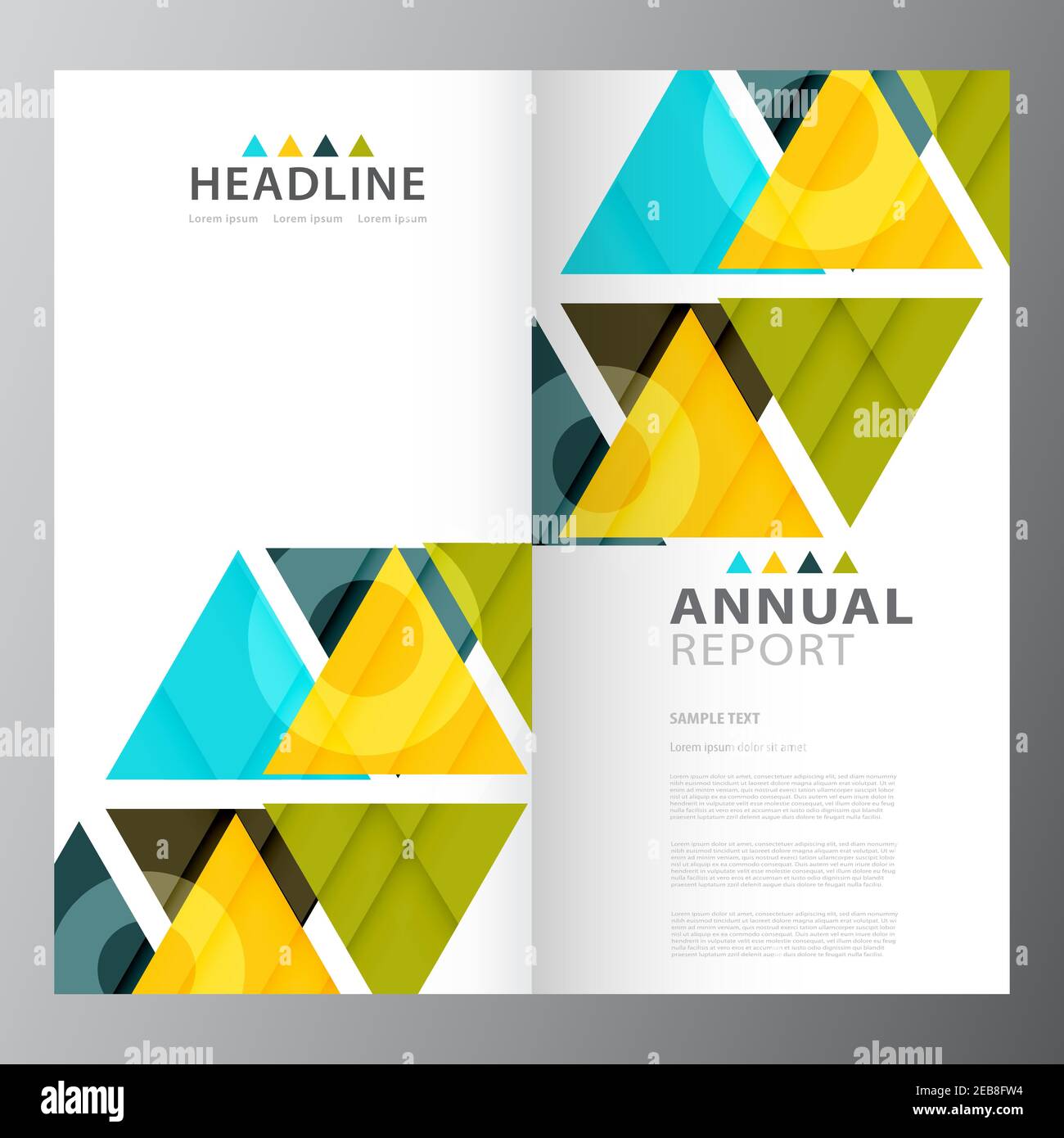 Annual colorful business report template design layout Stock Vector ...
