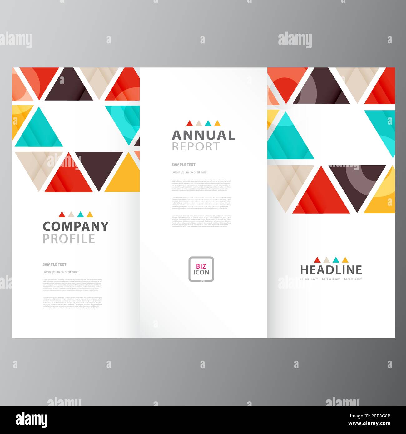 Annual colorful business report template design layout Stock Vector ...
