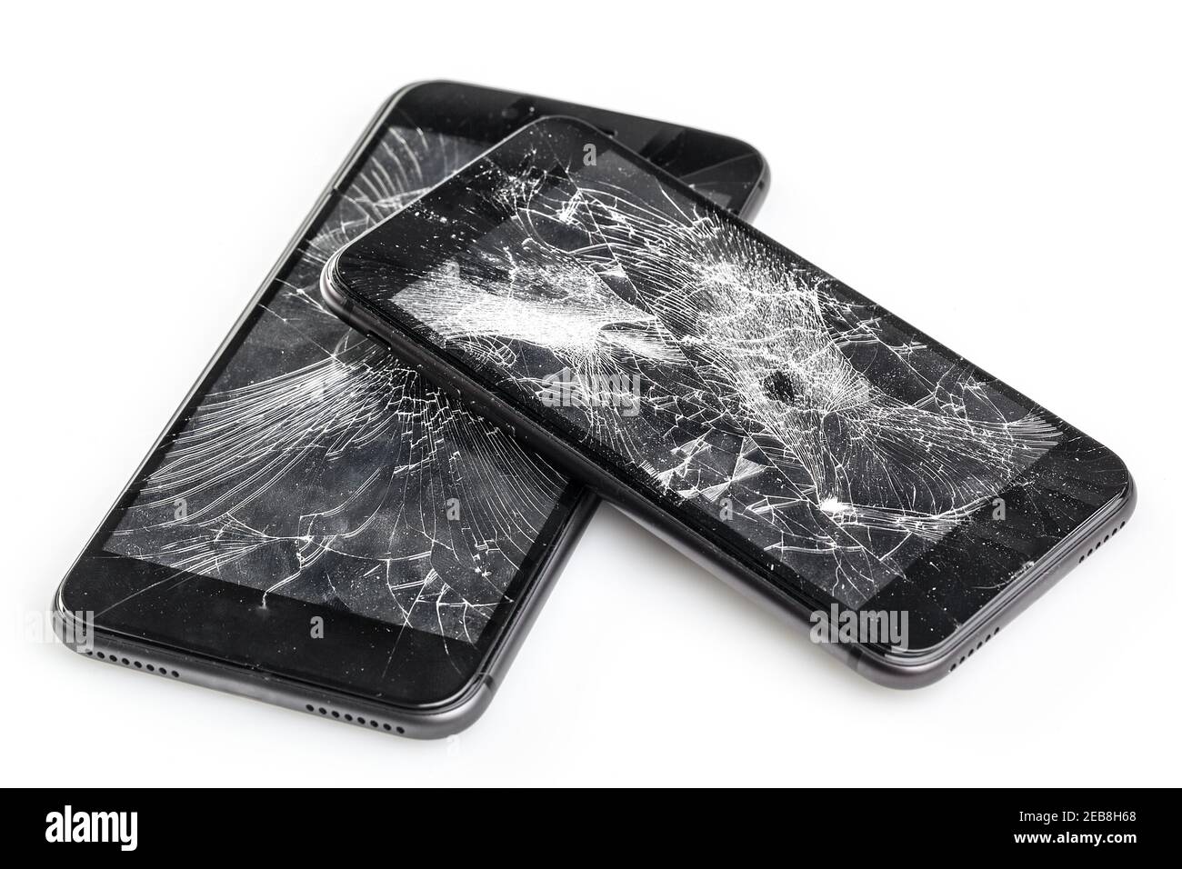 Mobile phone with broken screen Stock Photo - Alamy