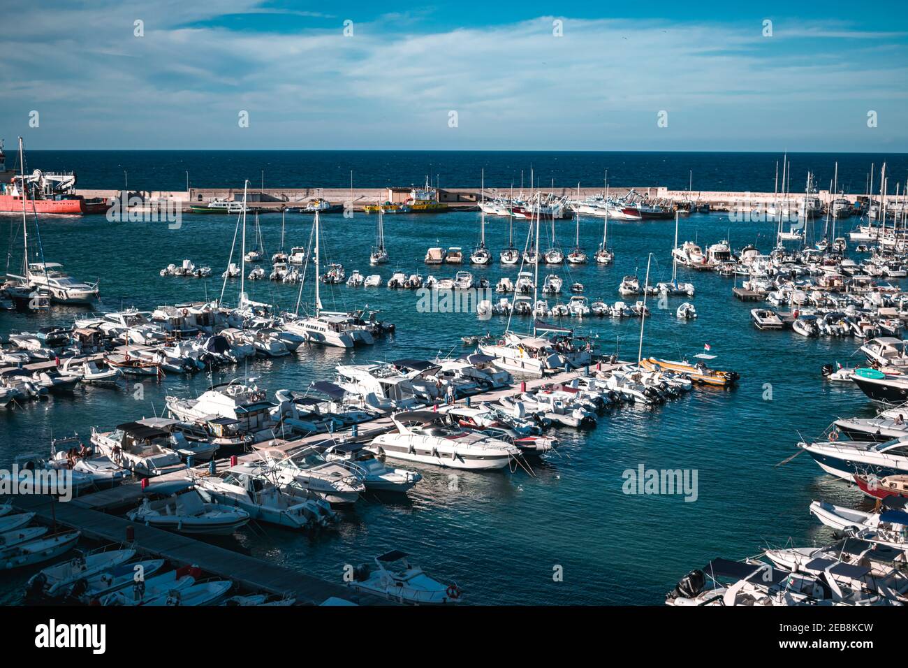fantastic view on the otranto port and sea Stock Photo - Alamy
