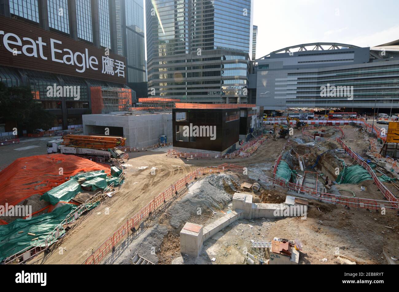 Exhibition Centre MTR station (會展站) construction site, Wan Chai, Hong ...