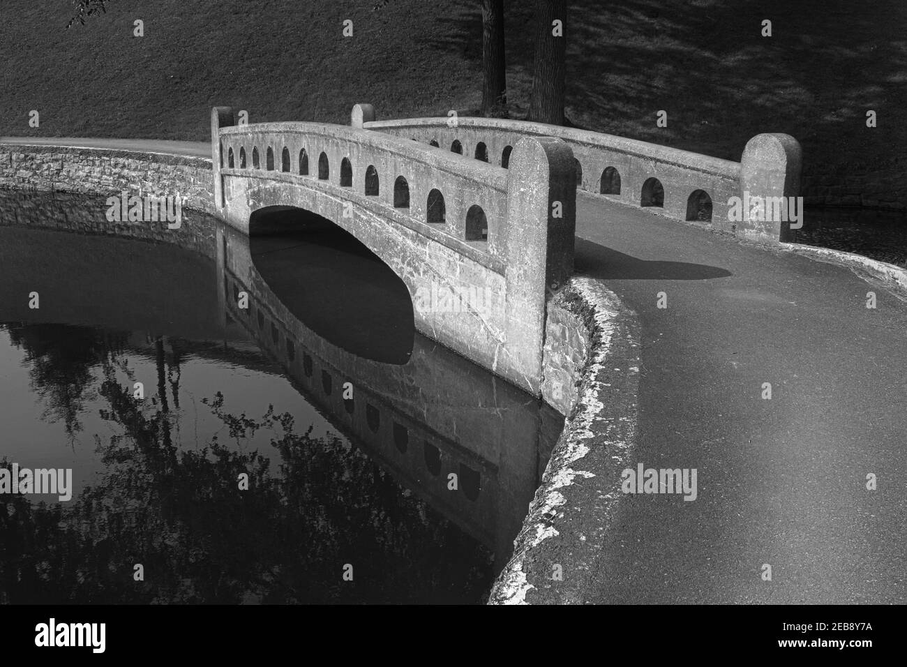 Curved river bridge Black and White Stock Photos & Images - Alamy