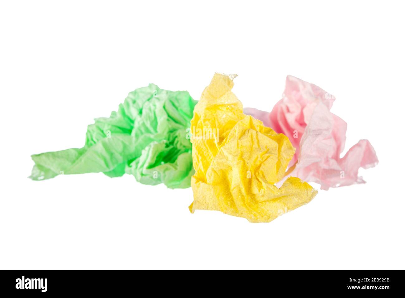 Crumpled tissue paper isolated white background Stock Photo - Alamy