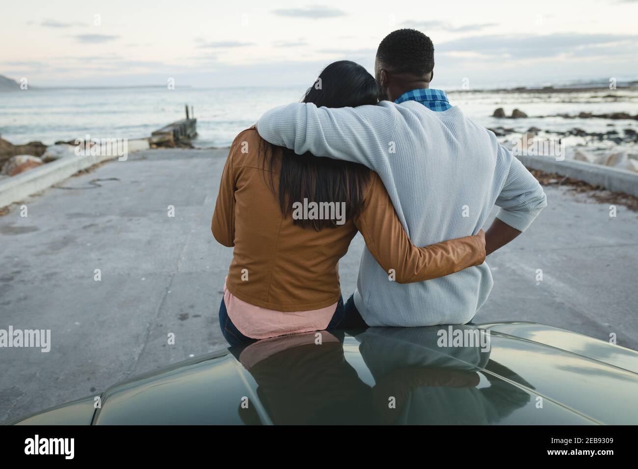 Diverse couple convertible car hi-res stock photography and images - Alamy