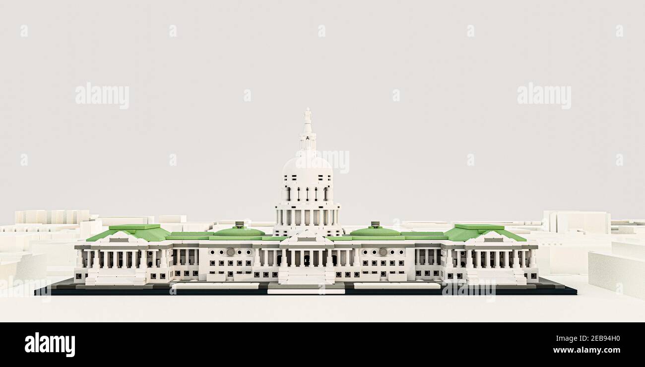 congress building isolated on white background 3d illustration Stock ...