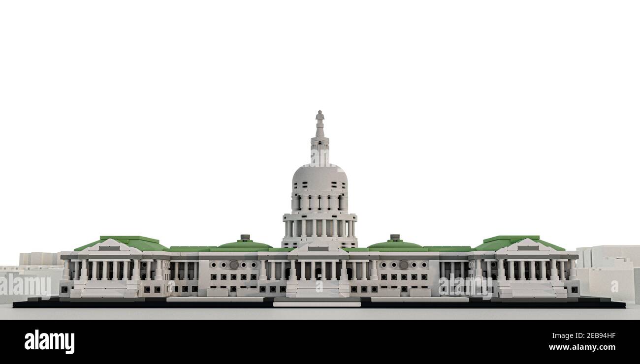 congress building isolated on white background 3d illustration Stock ...