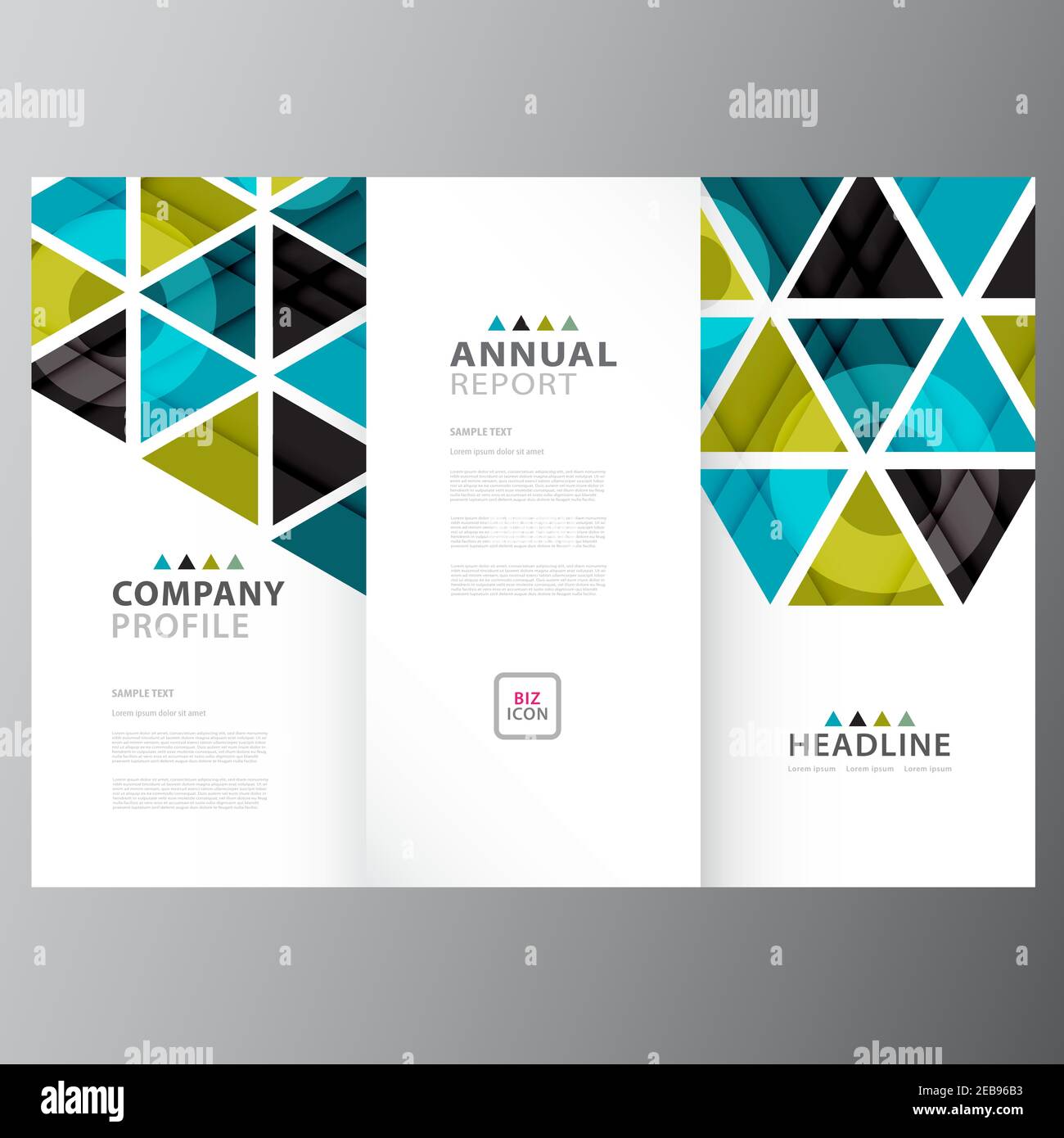Annual colorful business report template design layout Stock Vector ...