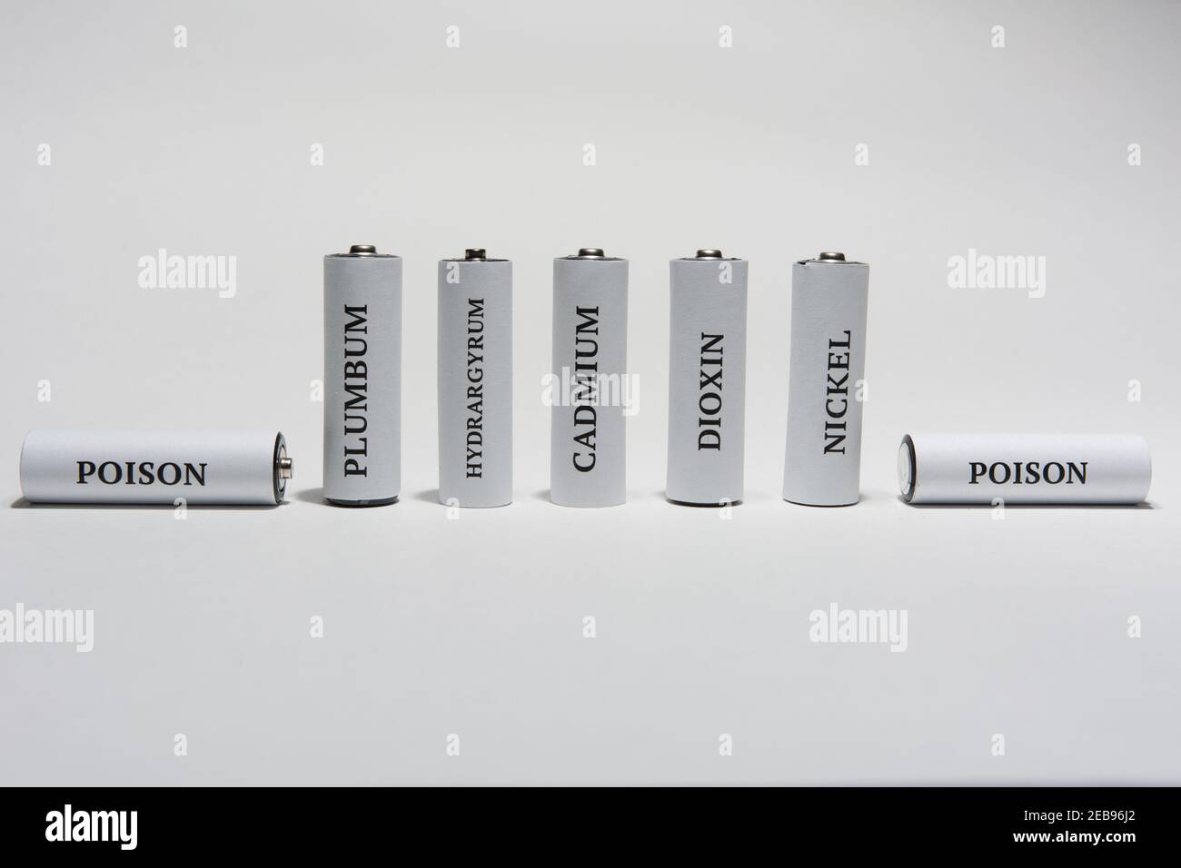 Battery on a white background. Battery for charging. Ecology. Harm to ...