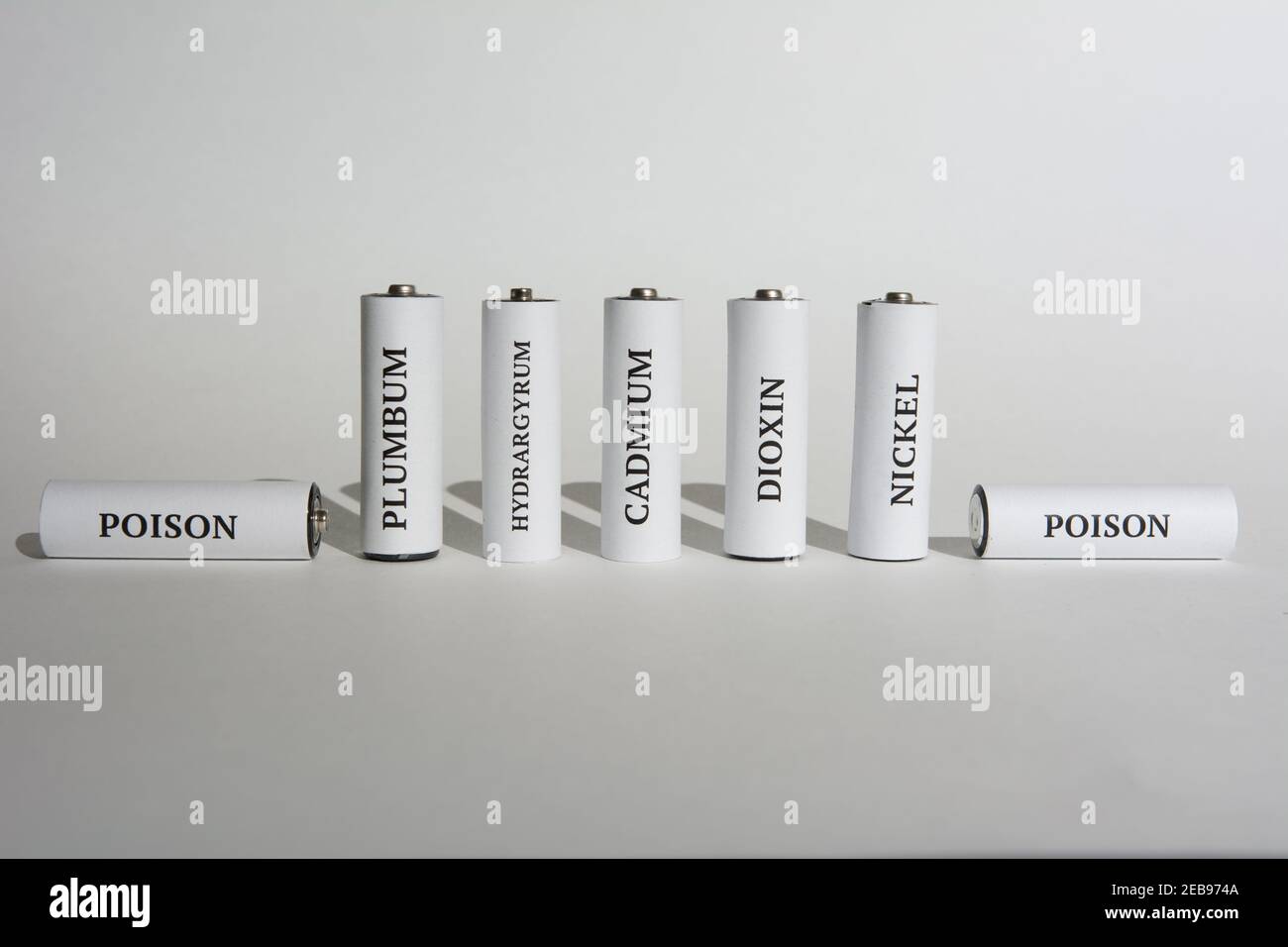 Battery on a white background. Battery for charging. Ecology. Harm to ...