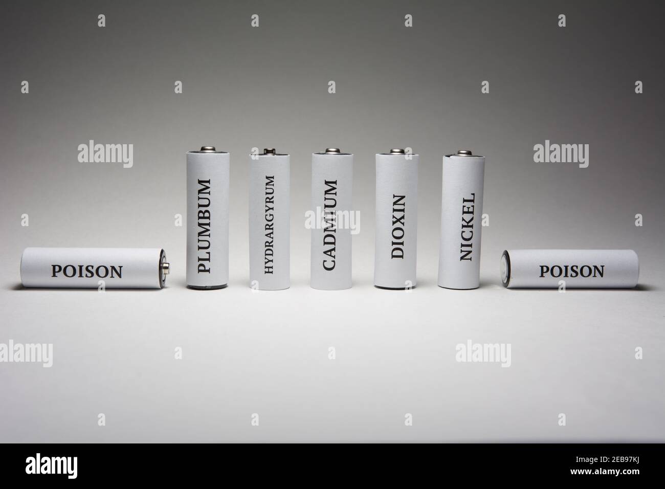 Battery on a white background. Battery for charging. Ecology. Harm to ...