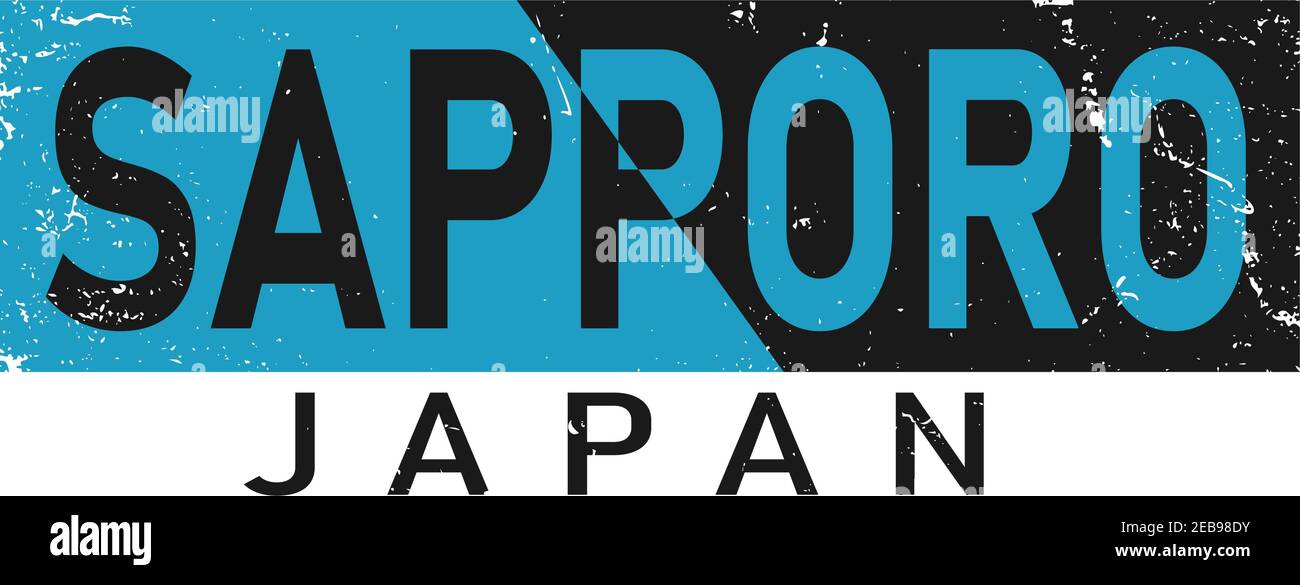 sapporo, text design. Vector. Typography poster. Usable as background ...