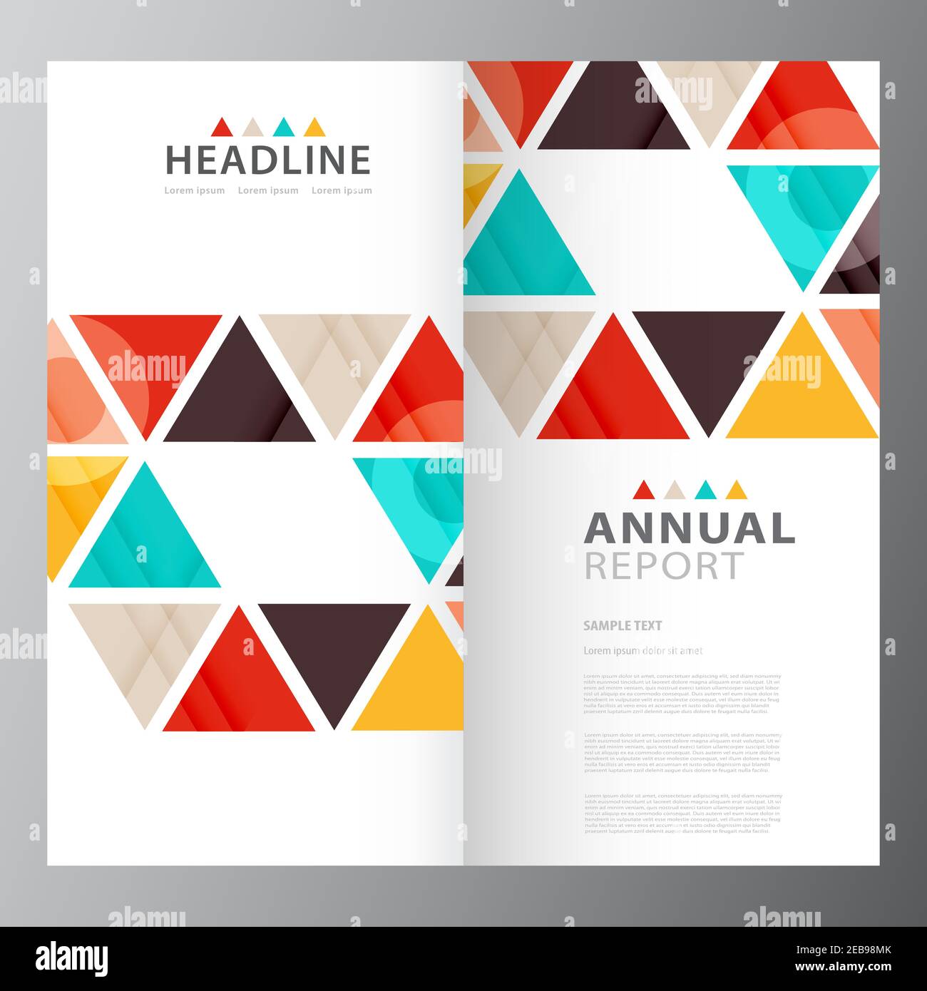 Annual colorful business report template design layout Stock Vector ...