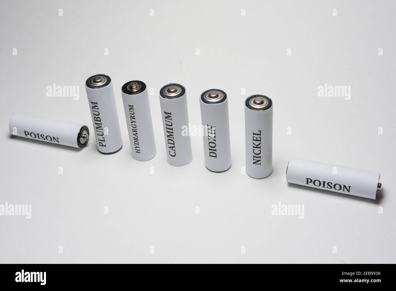 Battery on a white background. Battery for charging. Ecology. Harm to ...