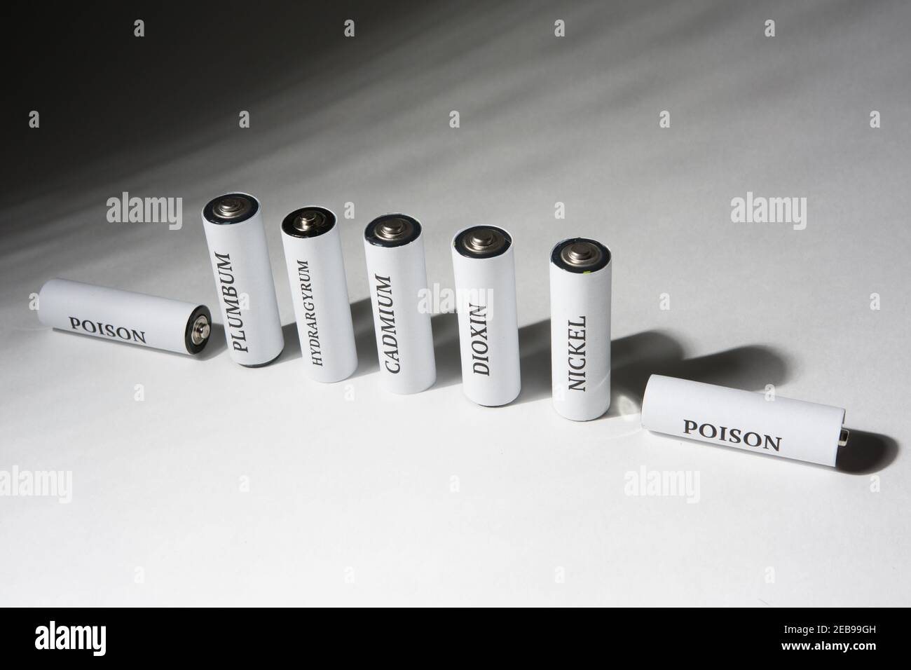 Battery on a white background. Battery for charging. Ecology. Harm to ...