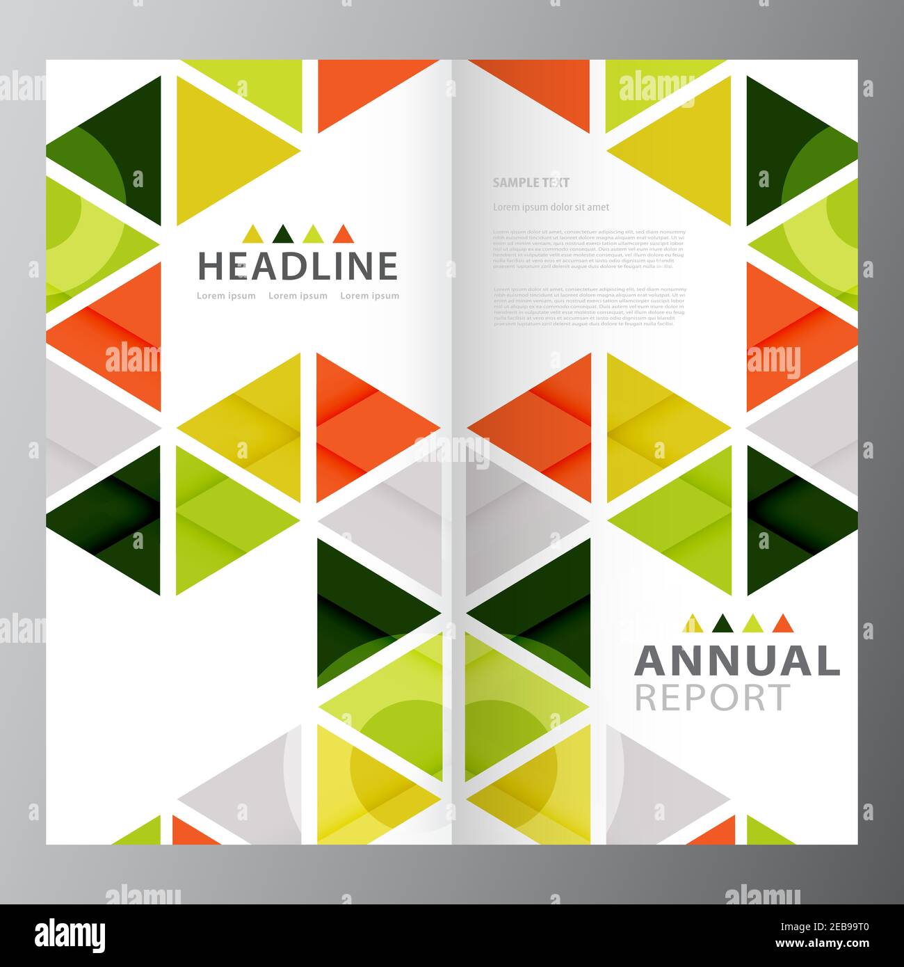 Annual colorful business report template design layout Stock Vector ...