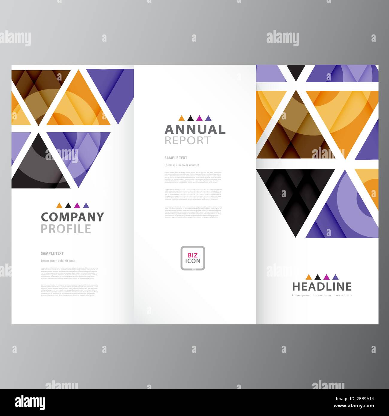 Annual colorful business report template design layout Stock Vector ...