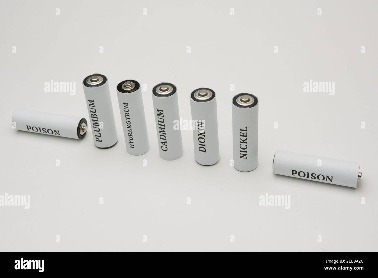 Battery on a white background. Battery for charging. Ecology. Harm to ...