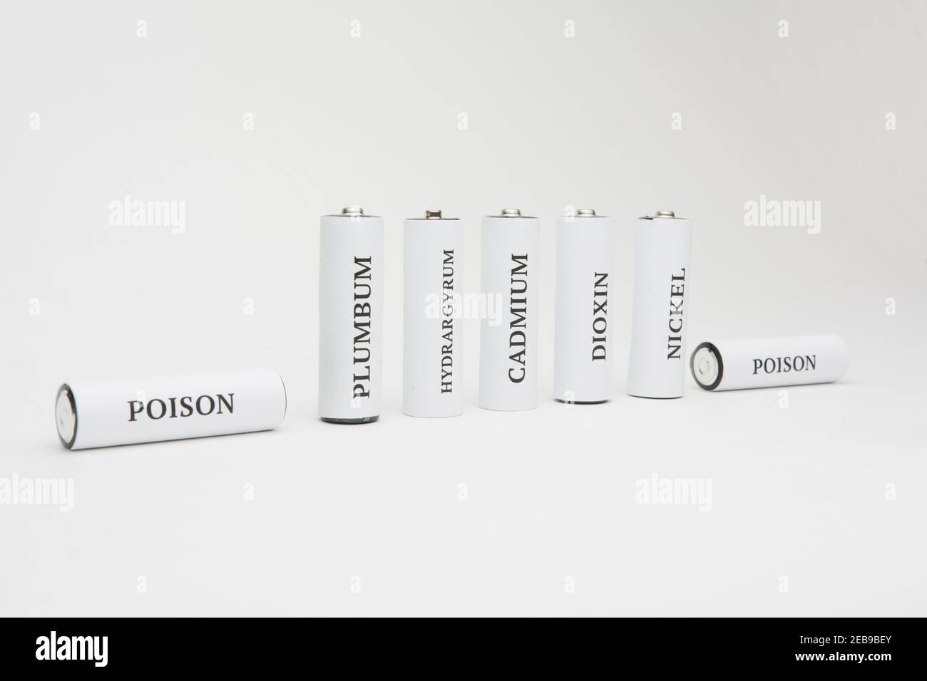 Battery on a white background. Battery for charging. Ecology. Harm to ...