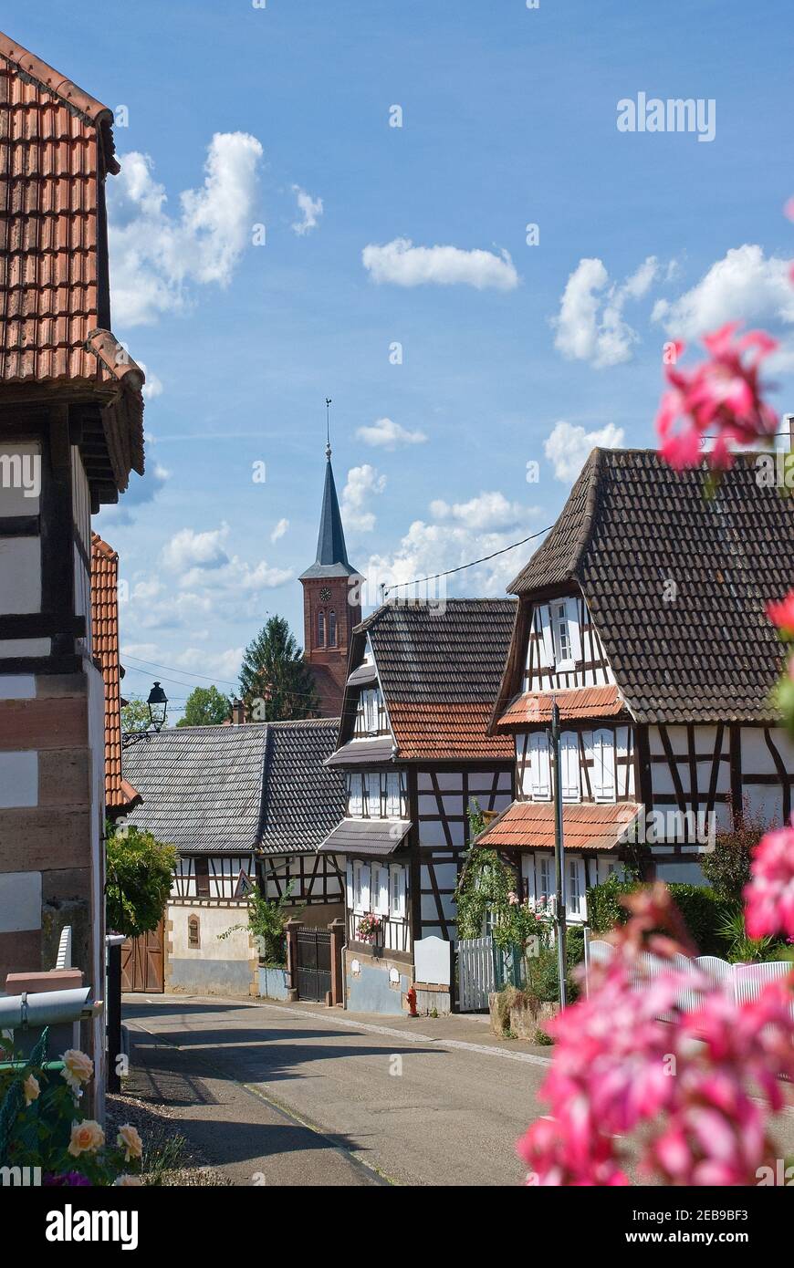 Street in Hunspach, most beautiful village in France 2020 Stock Photo ...